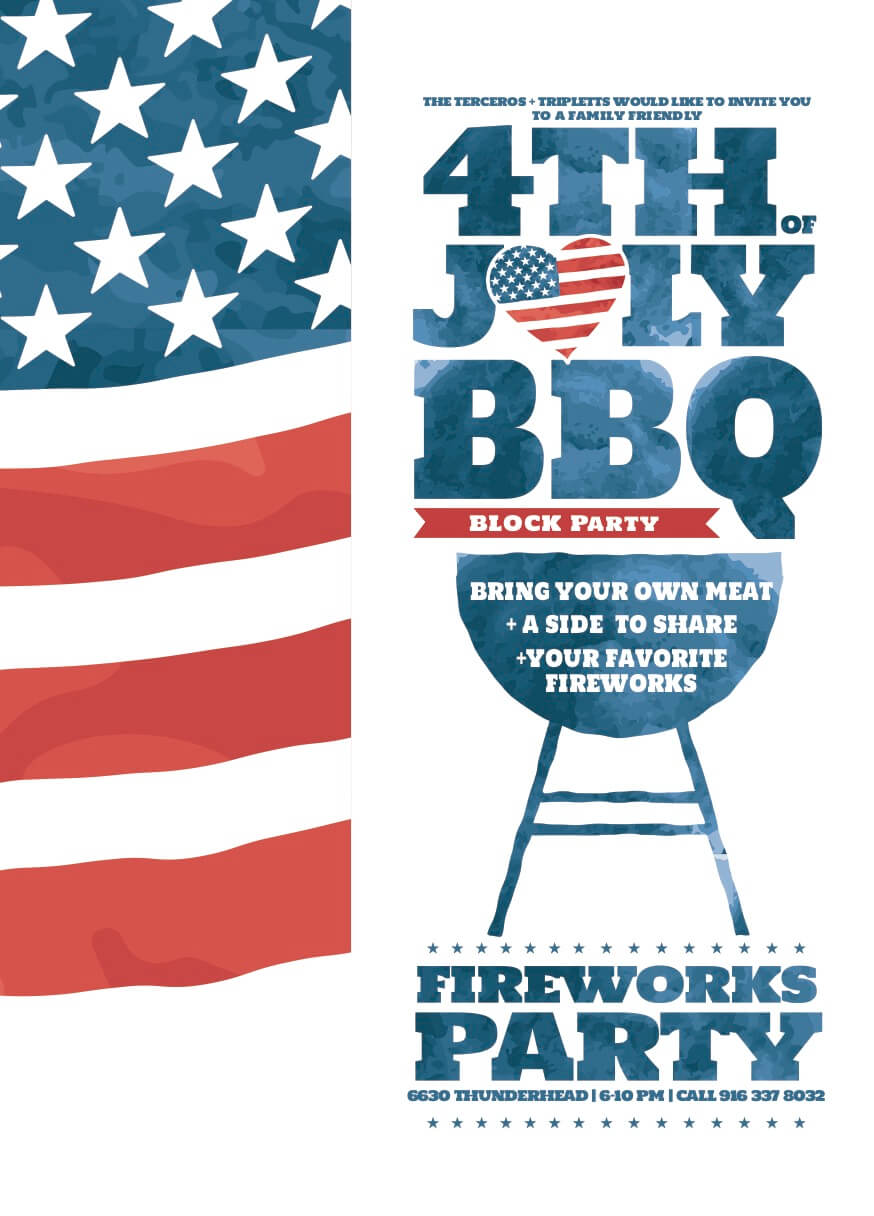 4th of July Block Party Invite